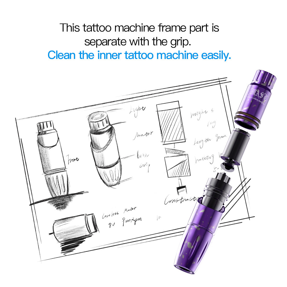 Mast Tattoo Machine Special Edition Kit Rotary Tour Pen Halo Power Sup ...