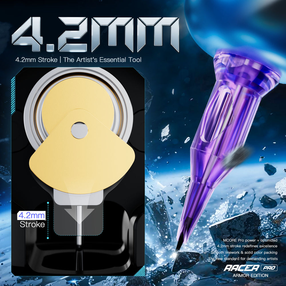 MAST Racer Pro Armor Edition Wireless Tattoo Machine 4.2mm Stroke ...