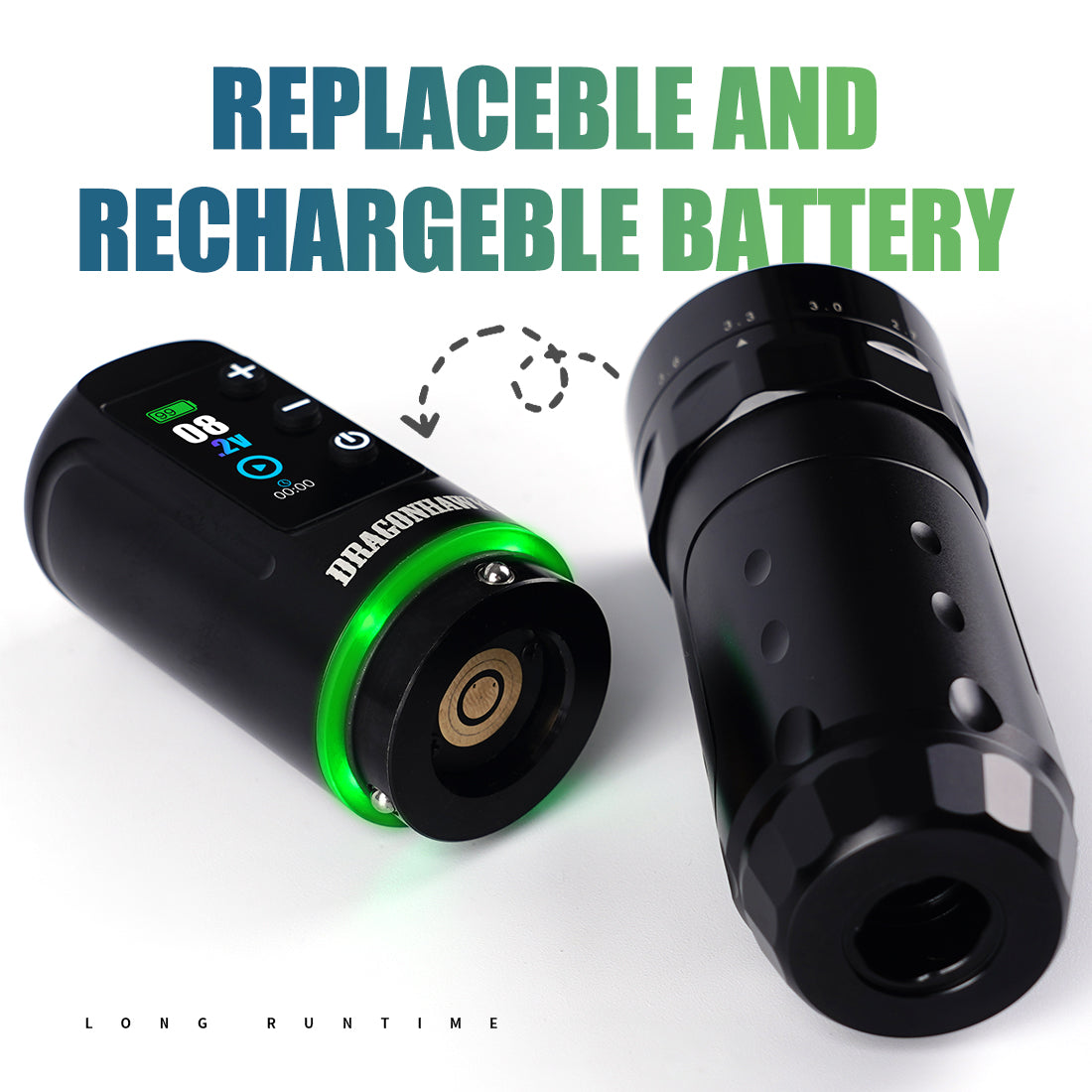 Dragonhawk L3 Wireless Tattoo Gun 7 Strokes Length Rotary Pen Machine ...