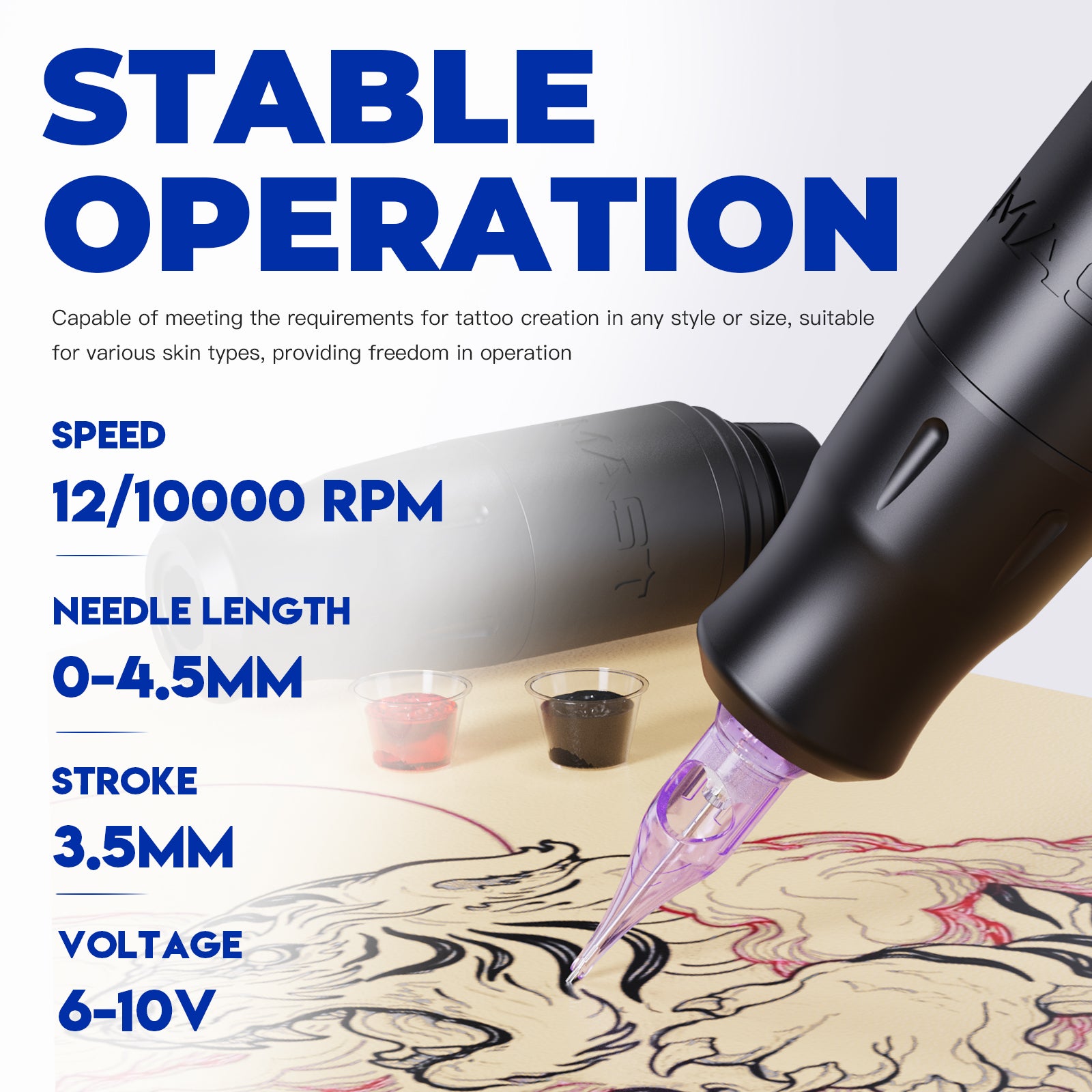 Mast Wireless Tattoo Gun Pen Machine 3.5 Stroke
