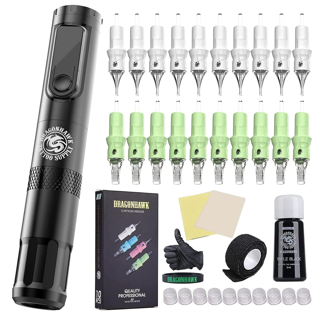 Dragonhawk X4 Beginner Wireless Tattoo Machine Kit