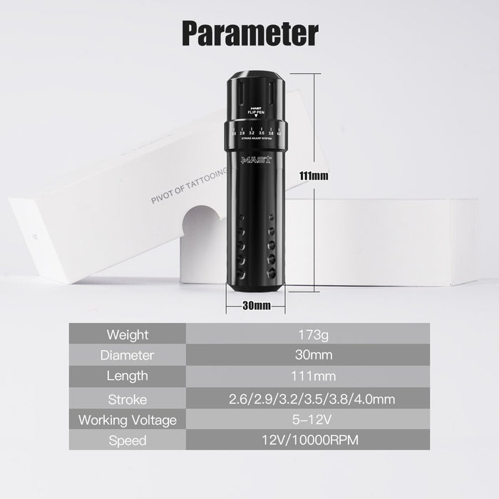Mast Flip Tattoo Pen Machine 2.6-4.0mm Stroke Wireless Battery Kit