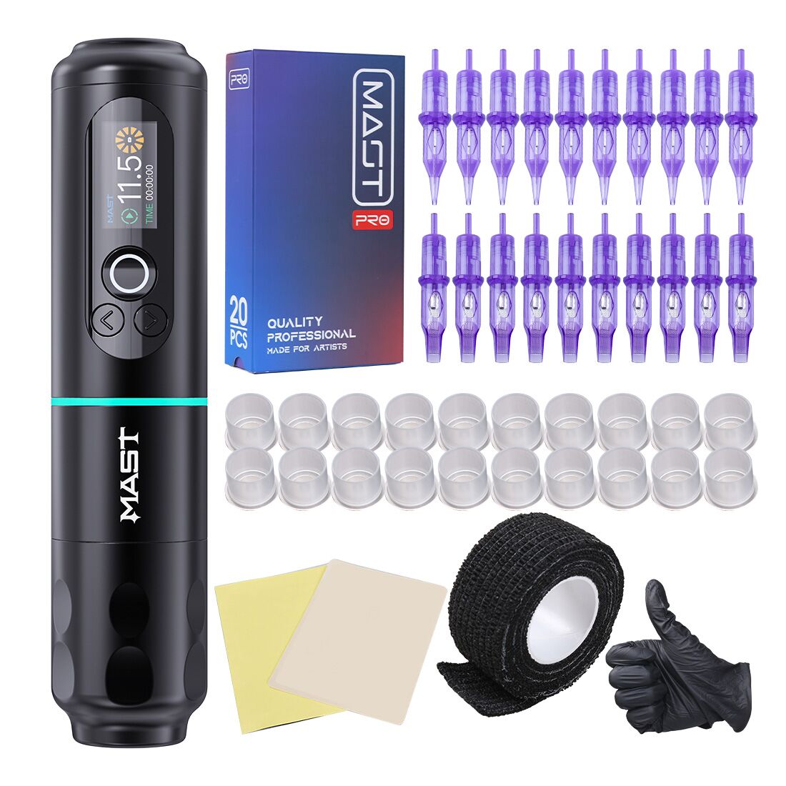 Mast Archer 2 Rotary Tattoo Machine Pen Wireless Advanced Bundle ...