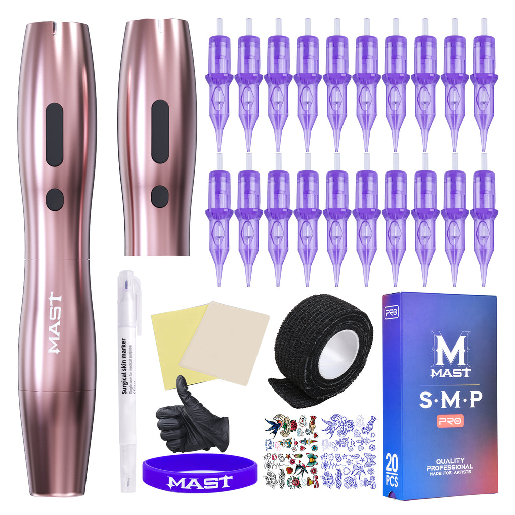 Mast P20 Wireless Tattoo Machine with Two Batteries Tattoo Kit ...