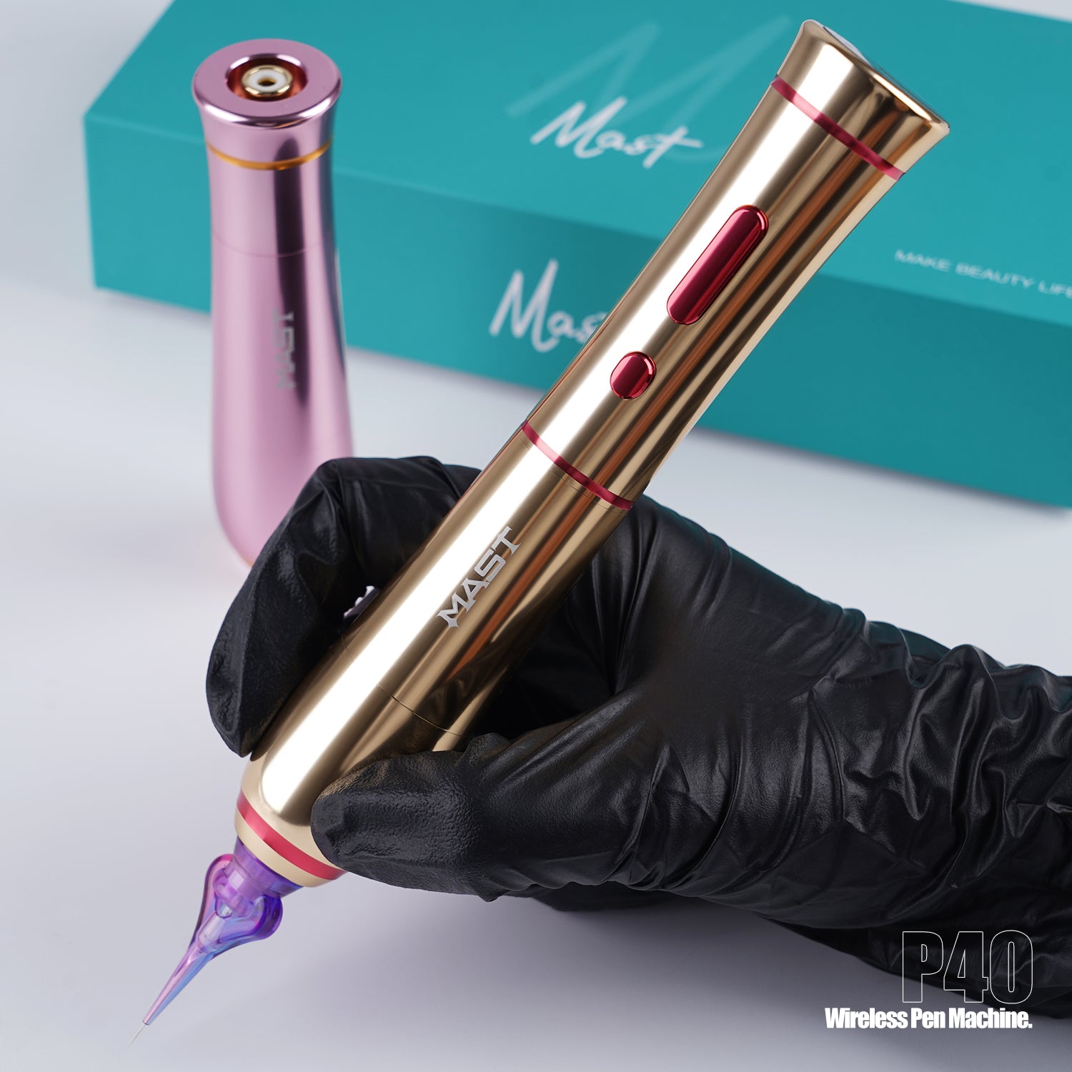 Mast P40 Rotary Tattoo Machine Pen Wireless Advanced Bundle ...