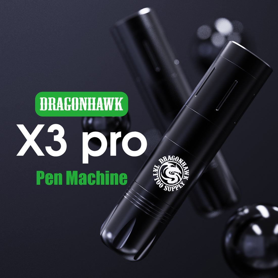 Dragonhawk X3 PRO Wireless Cordless Rotary Tattoo Pen Machine 2PCS Rep ...