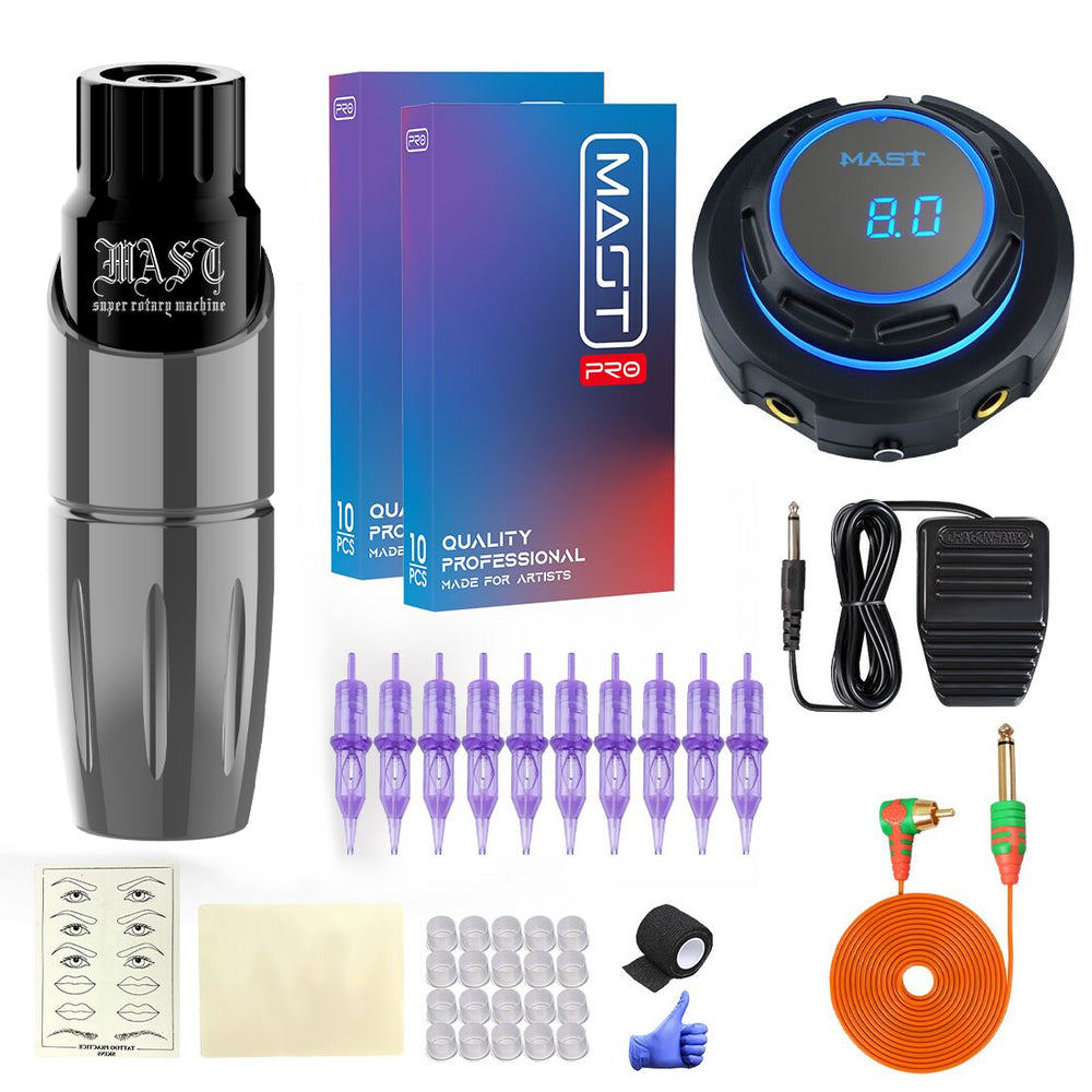 Mast Tour Tattoo Machine Kit Rotary Tour Pen Halo Power Supply