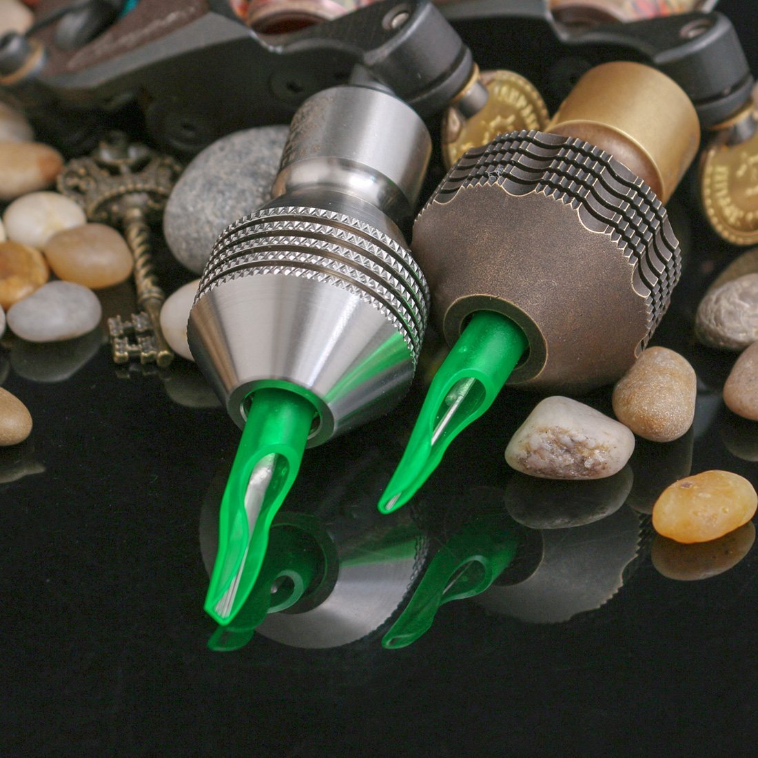 50Pcs Disposable Mast Tattoo Tips Nozzle Tube Green Color M