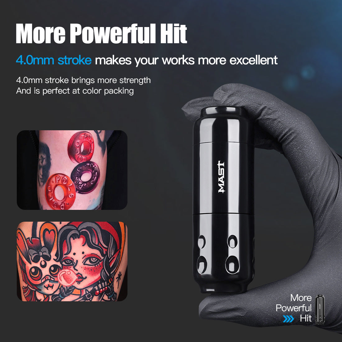 Mast Sensor Tattoo Machine With RCA Connection 4MM Stroke